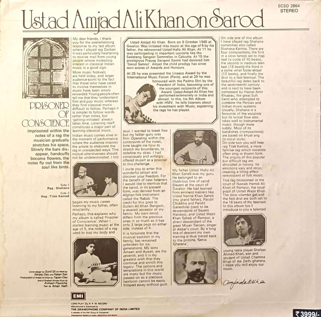 Amjad Ali Khan – Prisoner Of Conscience - RGH India
